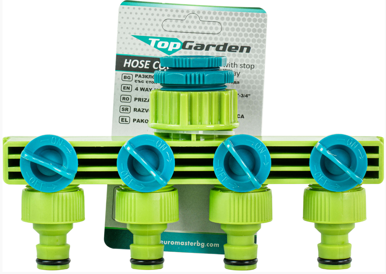 Raider 4-way splitter with stop 1/2"-3/4" TG / Accessories | Marina