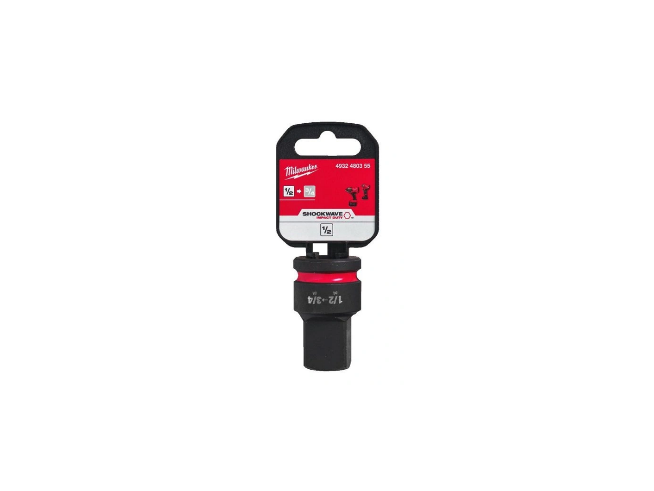 Milwaukee SHOCKWAVE™ impact adapter 1/2'' square to 3/4'' square ...