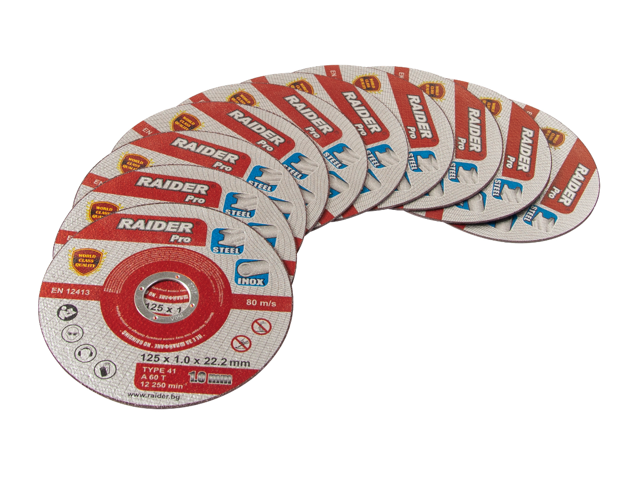 Raider Disc for metal 125x1.0x22.2mm A60T Inox metal box 10pcs. RDP ...